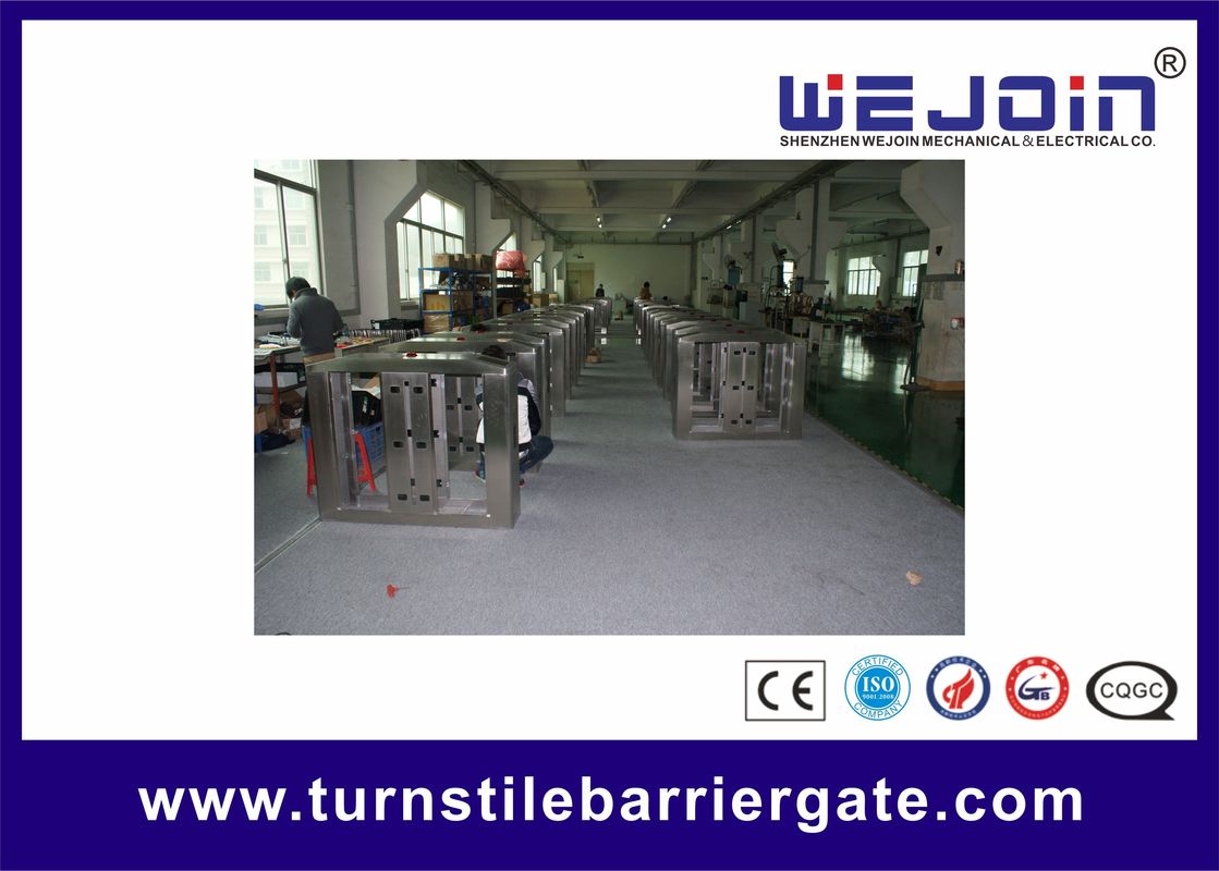 Electric Flap Barrier Gate With IR Sensor / Access Control Card Swipe ...