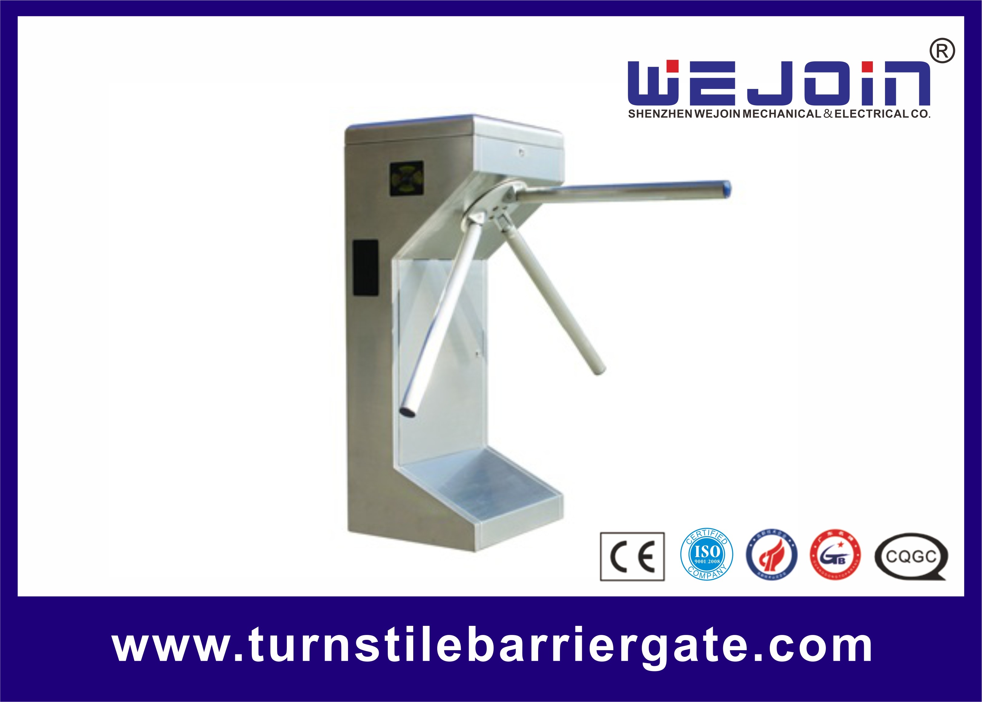 RFID Vertical Full Automatic Tripod Turnstile 304 Stainless Steel ...