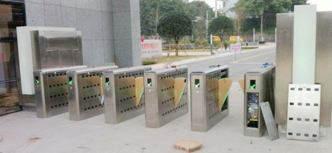 Access Control RFID Card Reader Flap Barrier Gate 900mm Lane Width Design